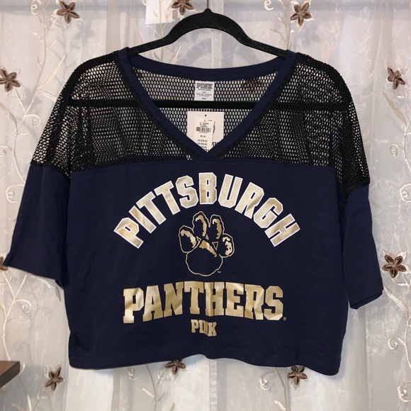 PINK Victoria's Secret | Tops | Pink Pittsburgh Panthers Crop Top ...